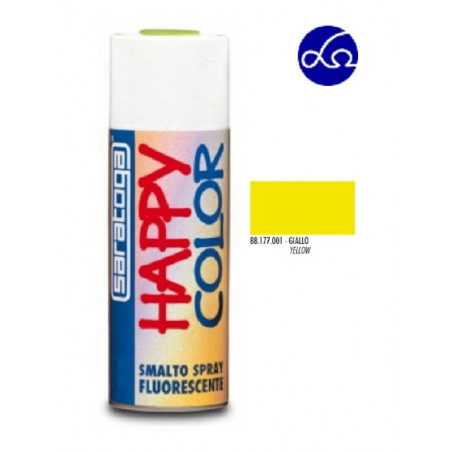 VERNICE SPRAY HAPPY COLOR SARATOGA GIALLO FLUORESCENTE 400 ml-